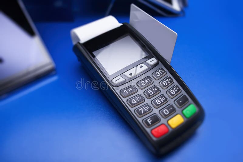 Bank Terminal and Payment Card. Stock Photo - Image of chip, safety ...