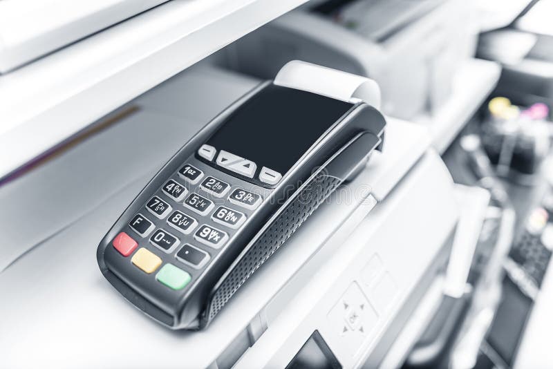 Bank Terminal and Payment Card. Stock Photo - Image of client, retail ...