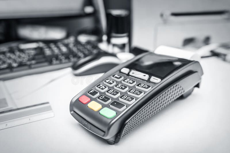 Bank Terminal and Payment Card. Stock Photo - Image of economic, safety ...