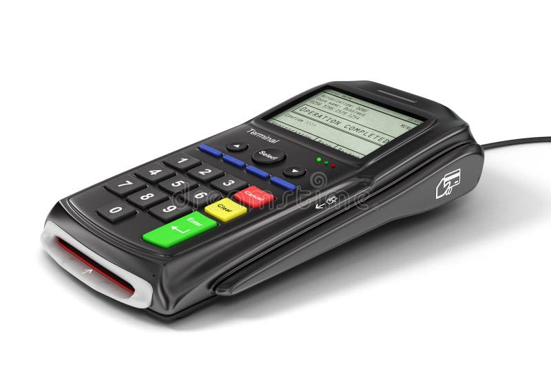 Bank Terminal on White Background. Stock Illustration - Illustration of ...