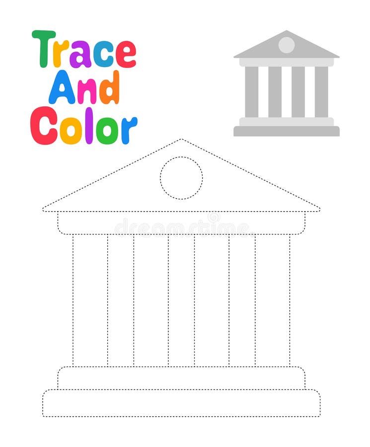 Bank Tracing Worksheet for Kids Stock Vector - Illustration of currency ...