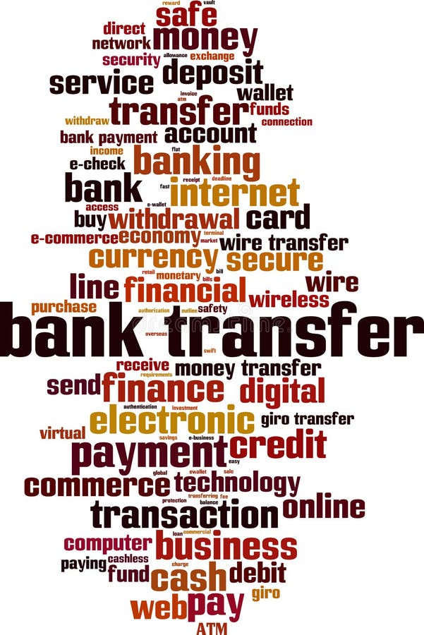 Bank transfer word cloud stock vector. Illustration of cash - 255299009