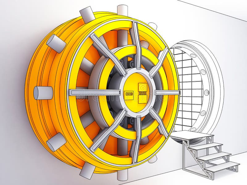 Bank vault stock illustration. Illustration of cartoon - 19922319