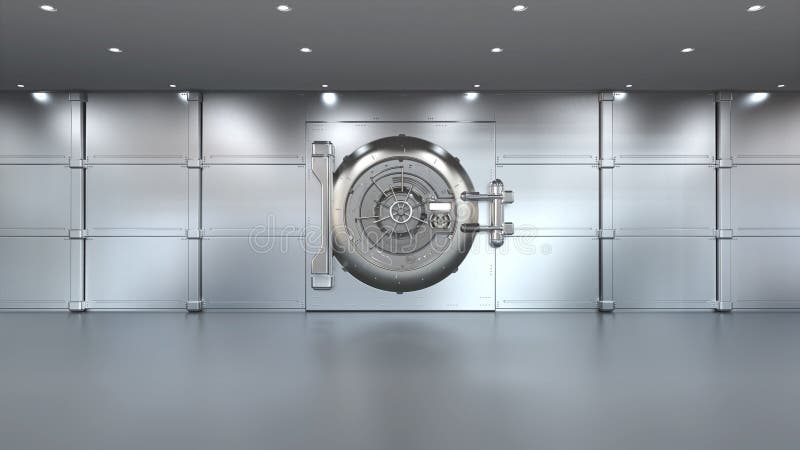 Bank vault door closed stock illustration. Illustration of protection ...