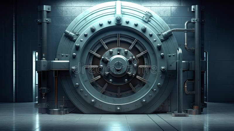 Bank Vault Door with a Combination Lock Inside. Generative AI. Stock ...