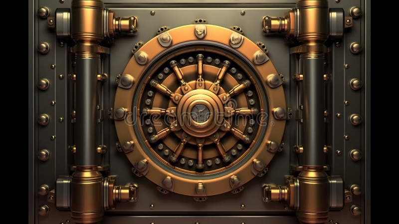Bank Vault Door with a Combination Lock Inside. Generative AI. Stock ...