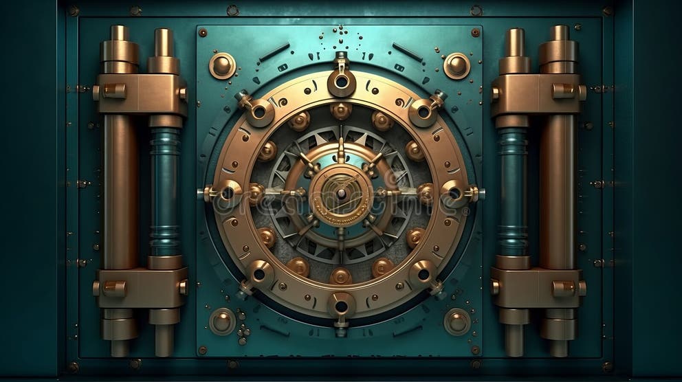 Bank Vault Door with a Combination Lock Inside. Generative AI. Stock ...