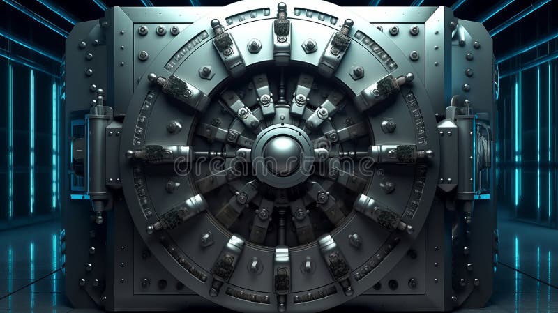 Bank Vault Door with a Combination Lock Inside. Generative AI. Stock ...
