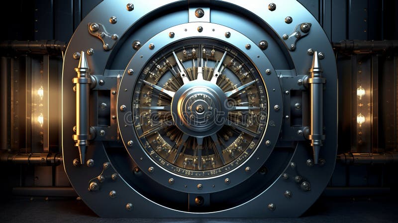 Bank Vault Door with a Combination Lock Inside. Generative AI. Stock ...