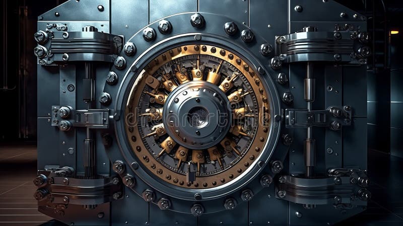 Bank Vault Door with a Combination Lock Inside. Generative AI. Stock ...