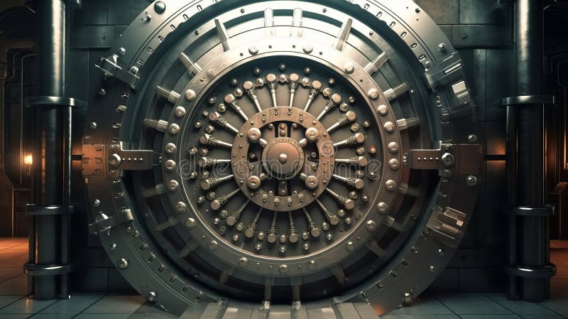 Bank Vault Door with a Combination Lock Inside. Generative AI. Stock ...