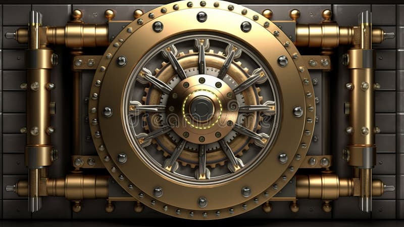Bank Vault Door with a Combination Lock Inside. Generative AI. Stock ...