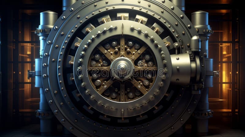 Bank Vault Door with a Combination Lock Inside. Generative AI. Stock ...