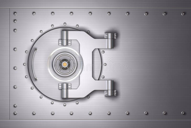 Bank vault door stock illustration. Illustration of storage - 49546795