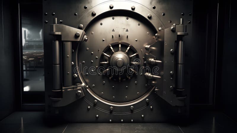 Bank Vault Door with a Large Combination Lock One Generative AI Stock ...