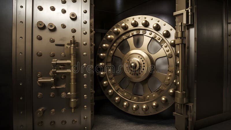 Bank Vault Door with a Large Combination Lock Two Generative AI Stock ...