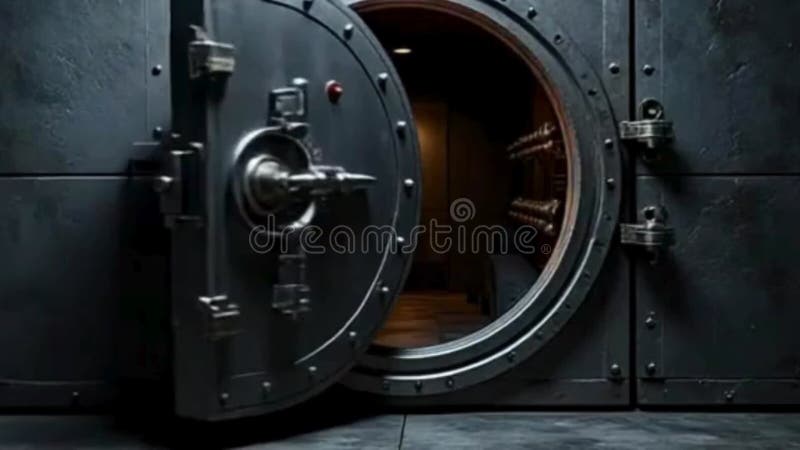 Bank Vault Door Opening in Dramatic 3D Sequence Stock Footage - Video ...