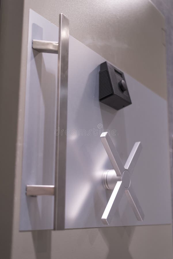Bank Vault Door with Security Code for Alarm System. Deposit Cell Safe ...
