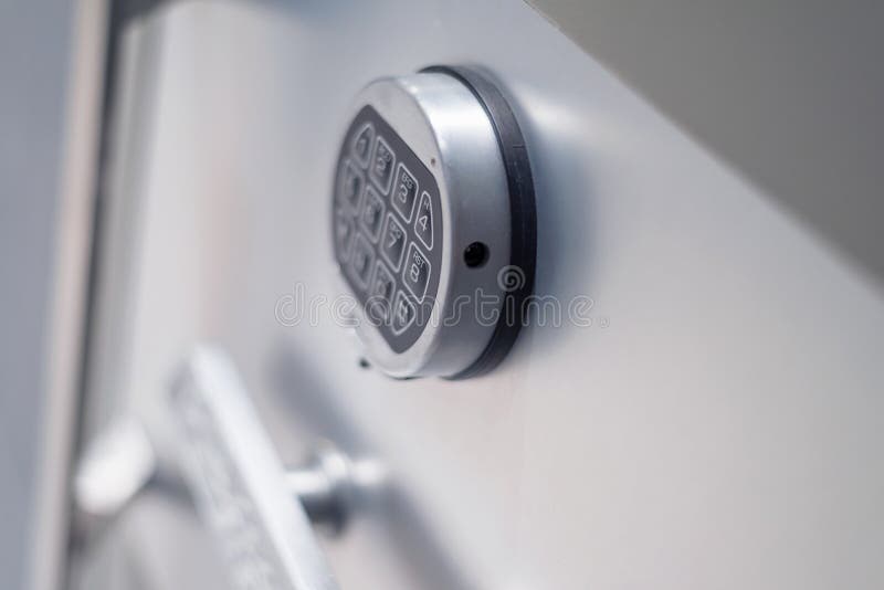 Bank Vault Door with Security Code for Alarm System. Deposit Cell Safe ...