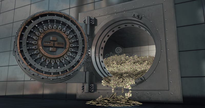 Bank Vault Door Opening Animation. Green Screen, Chroma Key Stock Video ...