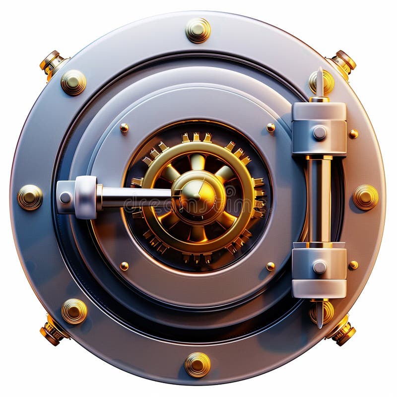 Bank Vault Icon on White Background Stock Illustration - Illustration ...
