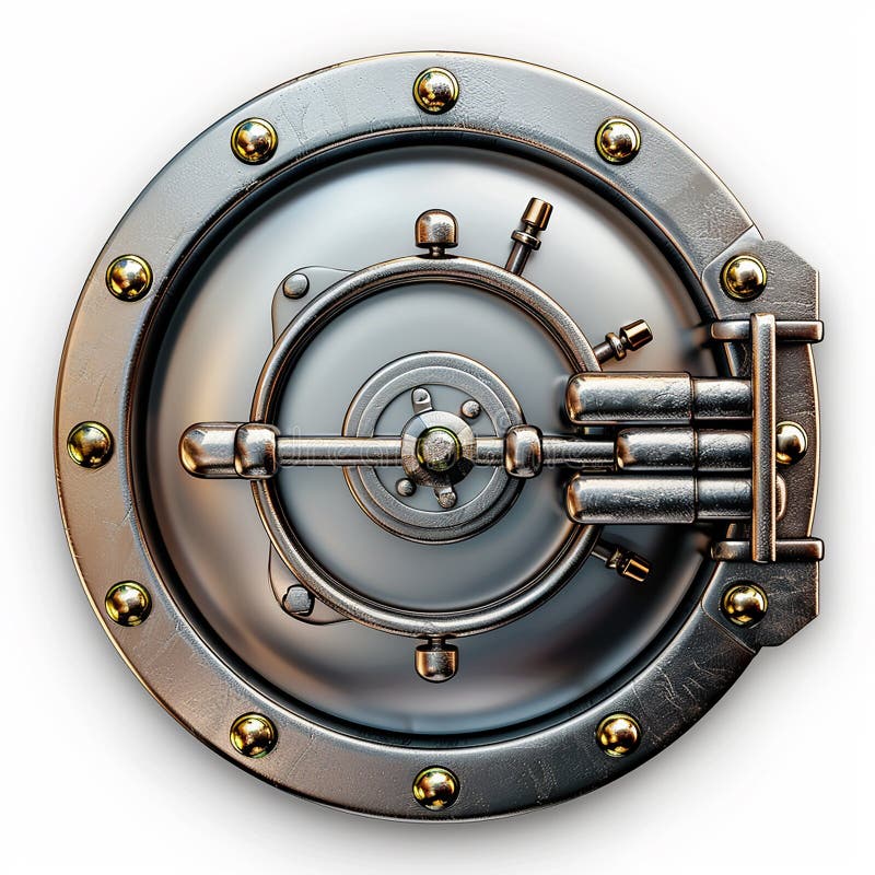 Bank Vault Icon on White Background Stock Illustration - Illustration ...