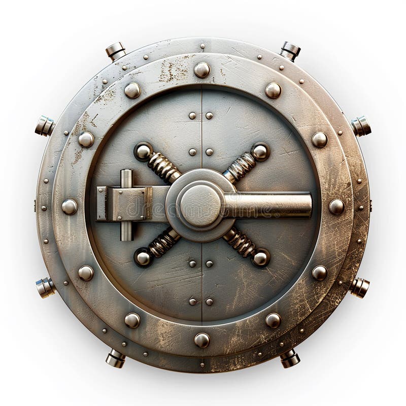 Bank Vault Icon on White Background Stock Illustration - Illustration ...