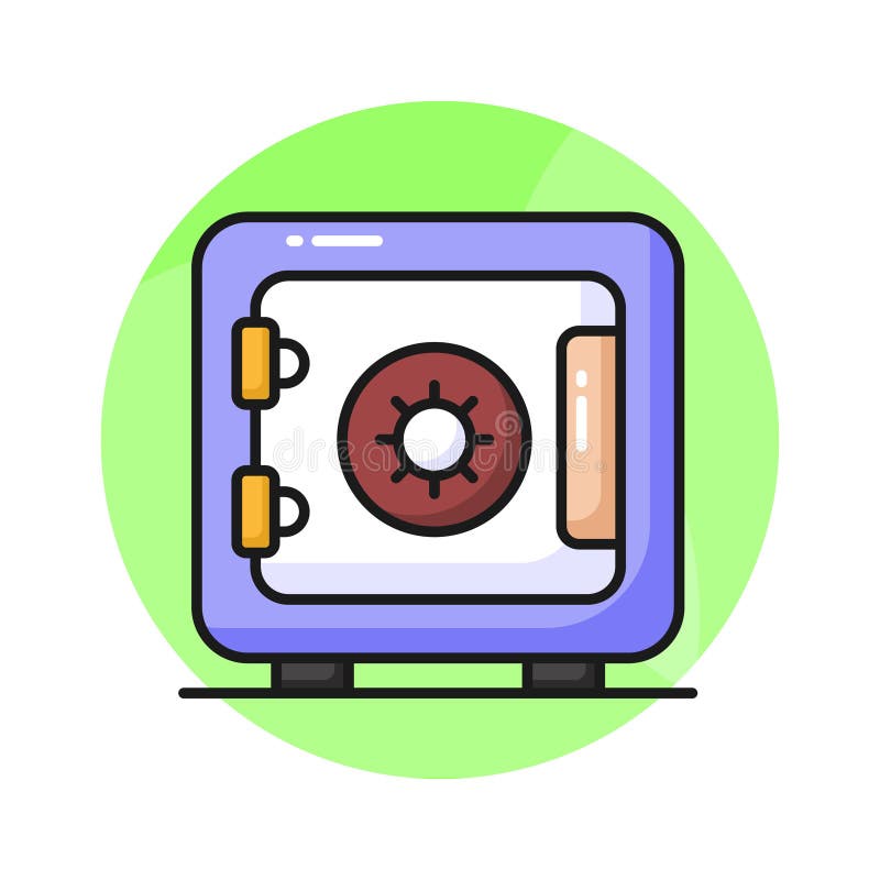 Bank Vault Security Concept with Lock, Vector Illustration Stock ...
