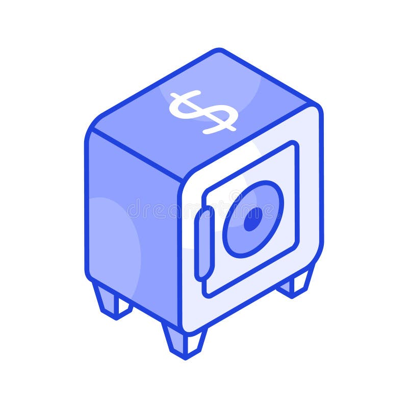 Bank Vault for Money Saving, an Isometric Icon of Bank Locker in ...