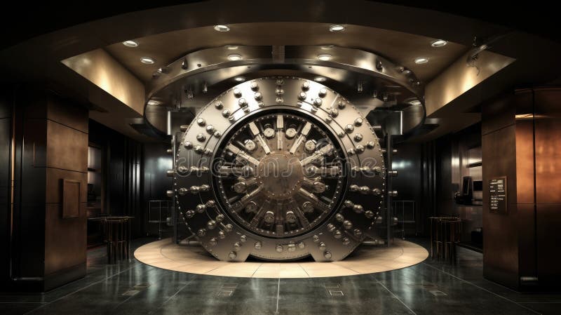 Bank Vault Room. High Level Locking Mechanism Stock Photo - Image of ...