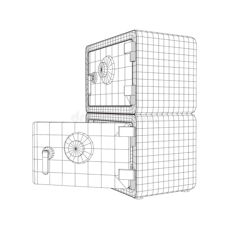 Bank vault safe vector stock vector. Illustration of blueprint - 152471458