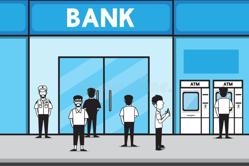 Bank Vector Cartoon Design. Stock Vector - Illustration of background ...