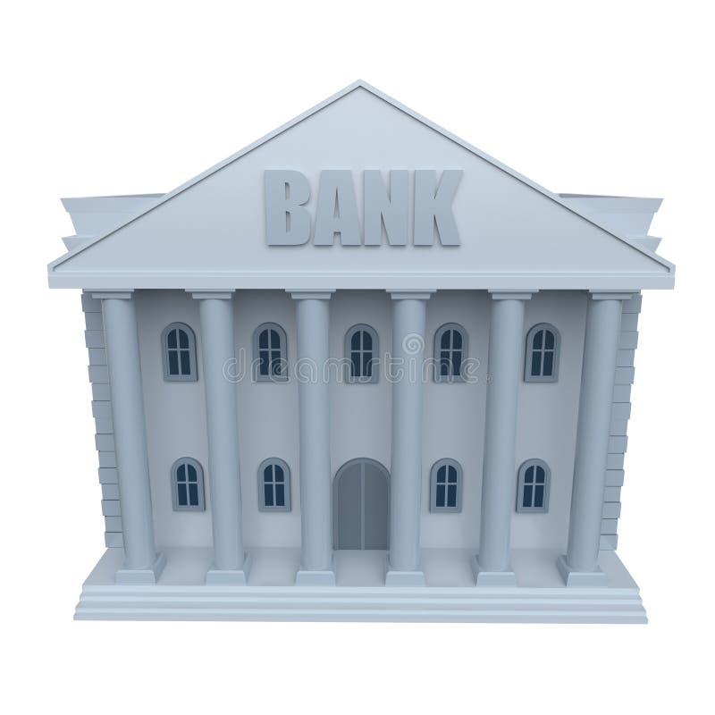 Bank On A White Background. 3d Rendering Stock Photo - Image of ...