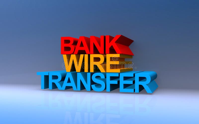 Bank wire transfer on blue stock illustration. Illustration of time ...