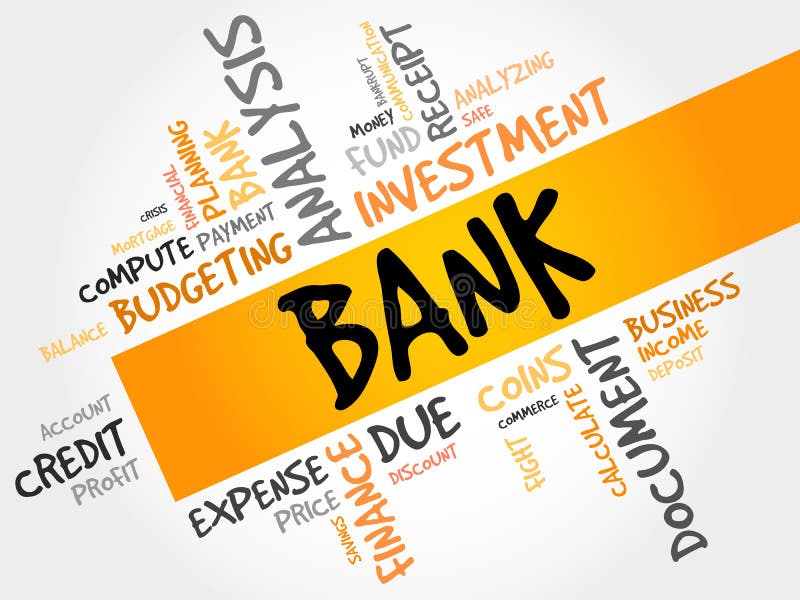 Bank Word Icon Isolated on White Background Stock Vector - Illustration ...