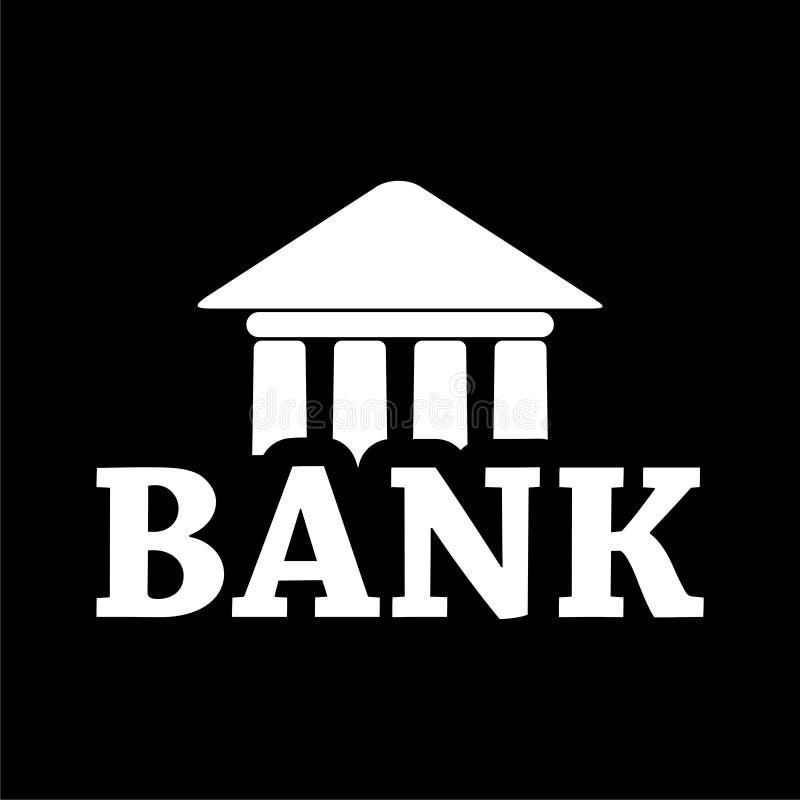 Bank Word Icon Isolated on White Background Stock Vector - Illustration ...