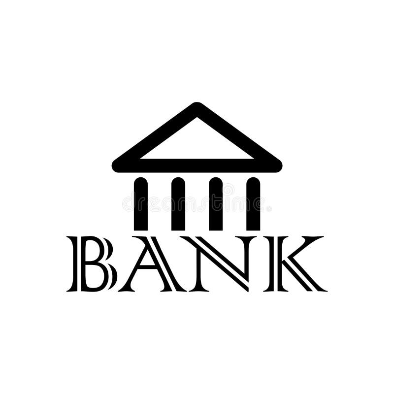 Bank Word Icon Isolated on White Background Stock Vector - Illustration ...