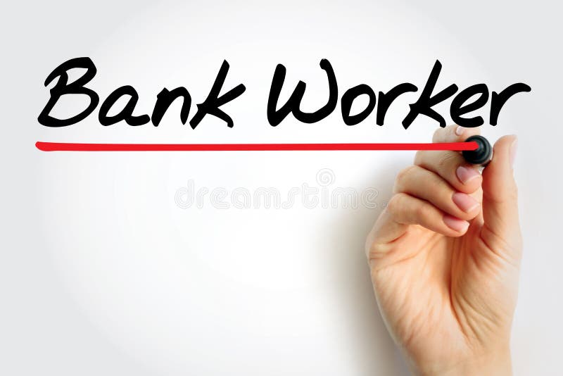 Bank Worker Text Concept for Presentations and Reports Stock Photo ...