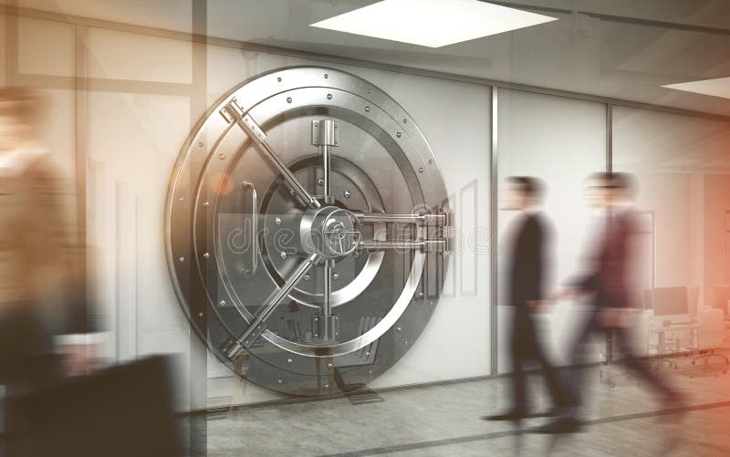 Bankarbeiders Dichtbij De Kluis Stock Illustratie - Illustration of ...