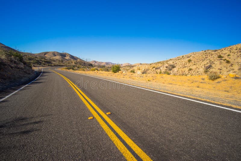 Banked Desert Road stock image. Image of landscape, adventure - 64431039