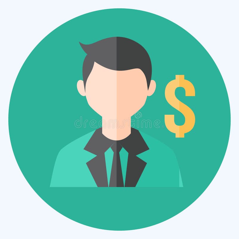 Banker Icon in Trendy Flat Style Isolated on Soft Blue Background Stock ...