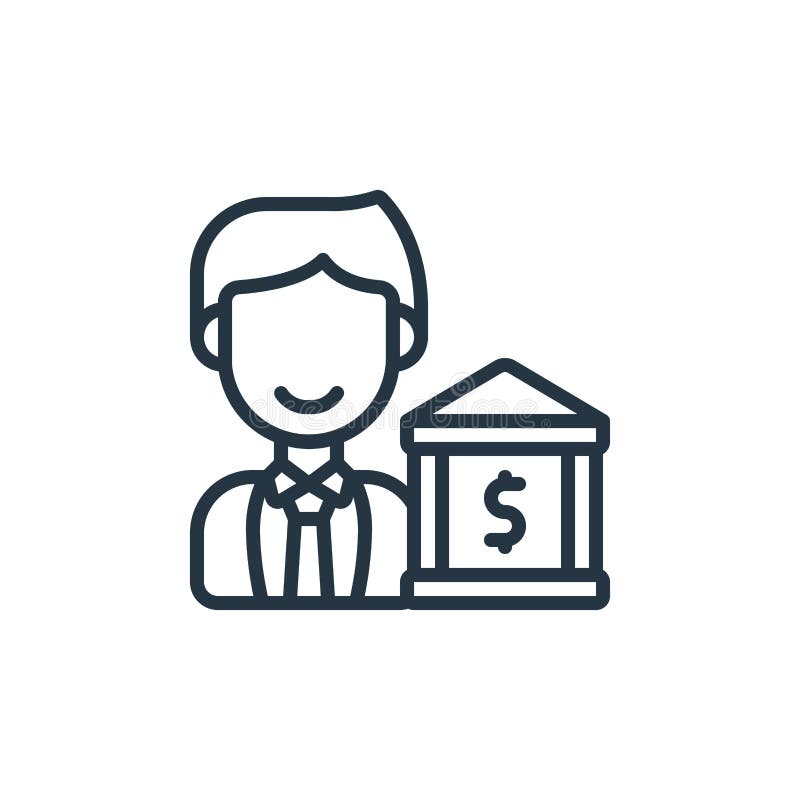 Banker Line Icon. Account Manager Vector Illustration Isolated on White ...