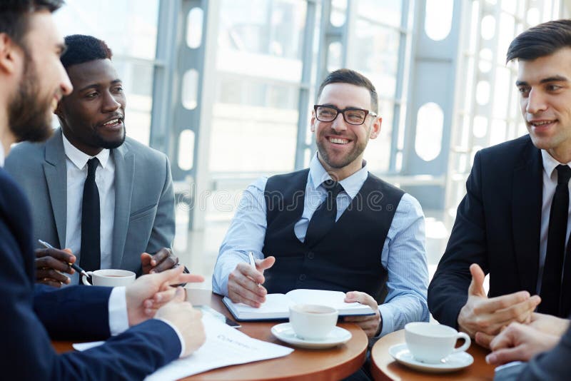 Bankers interacting stock image. Image of leaders, meeting - 81077327