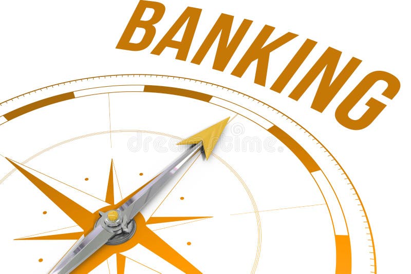 Banking against compass stock illustration. Illustration of direction ...