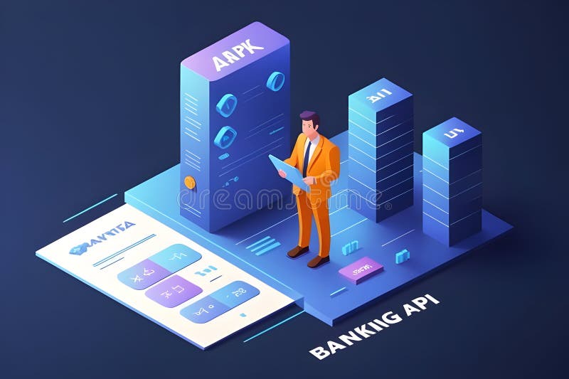 Banking Api Concept Illustration Stock Illustration - Illustration of ...