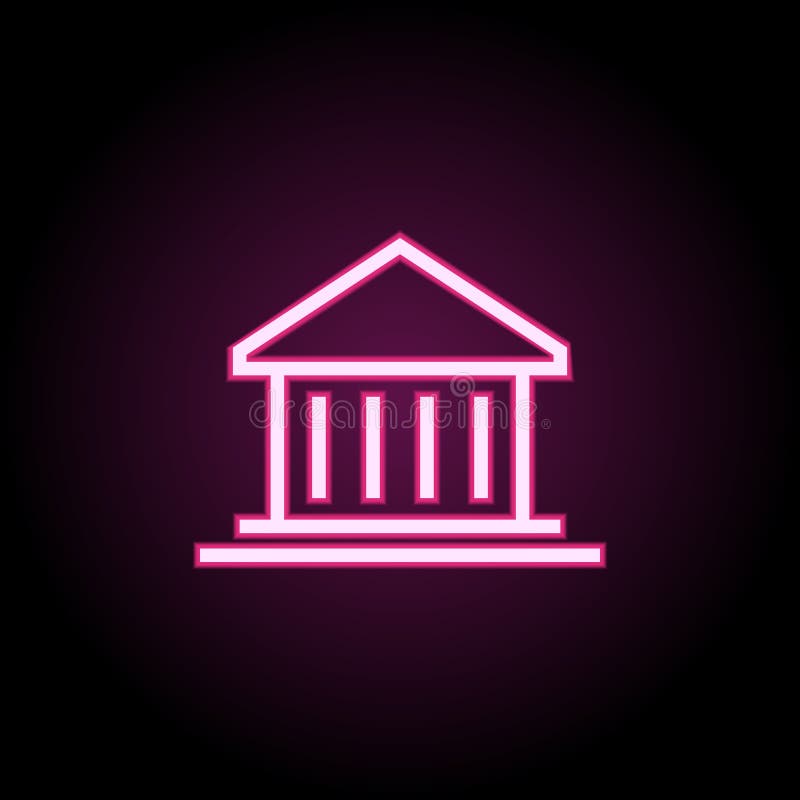 Banking, Building Neon Icon. Simple Thin Line, Outline Vector of ... Banking, Building Neon Icon. Simple Thin Line, Outline Vector of ...