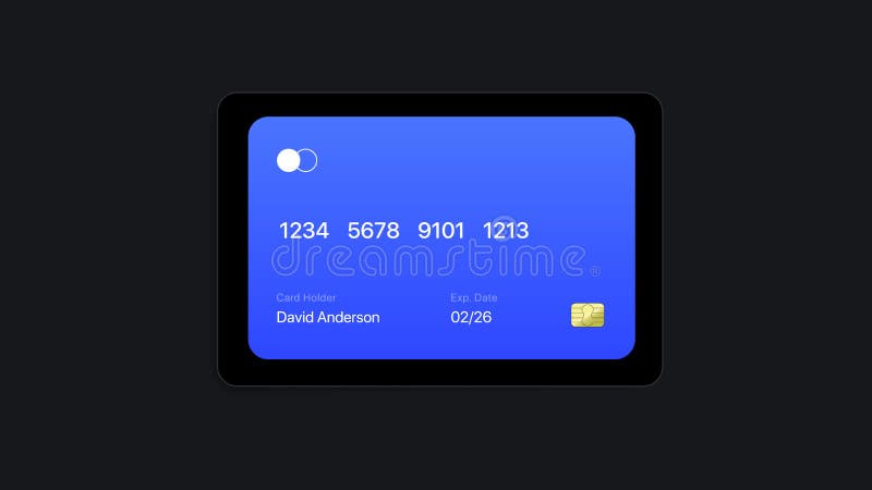 Banking Card Digital Widget. UI Vector Illustration Stock Vector ...