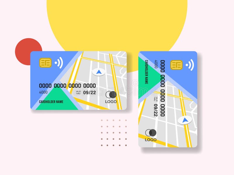 Banking Card Template Map Navigation Vector Illustration Stock Vector ...