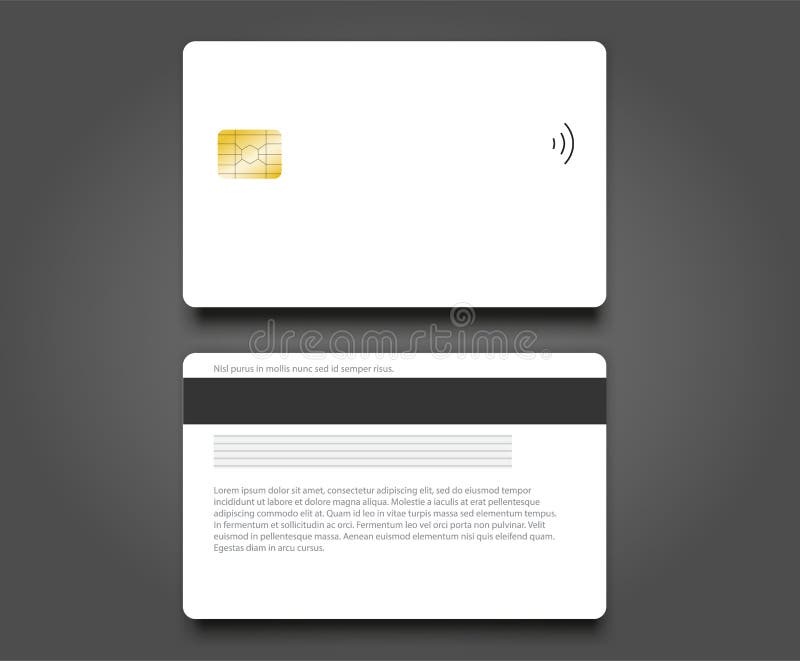 Banking Chip Credit Card Realistic Mockup. Clear Plastic Card Template ... Banking Chip Credit Card Realistic Mockup. Clear Plastic Card Template ...