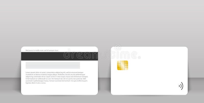 Banking Chip Credit Card Realistic Mockup. Clear Plastic Card Template ...